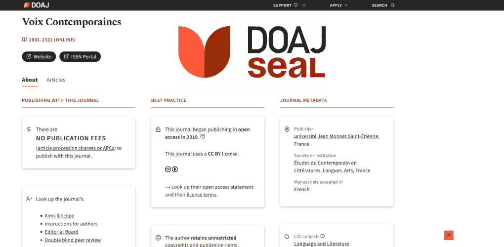 Référencer sa revue dans le DOAJ | Prairial